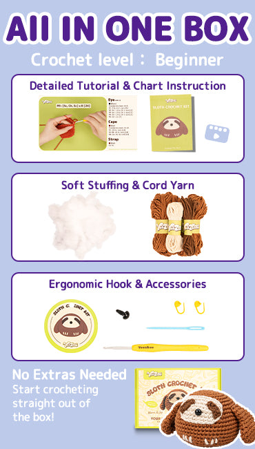 Moss The Sloth Crochet Kit – Yeezhee