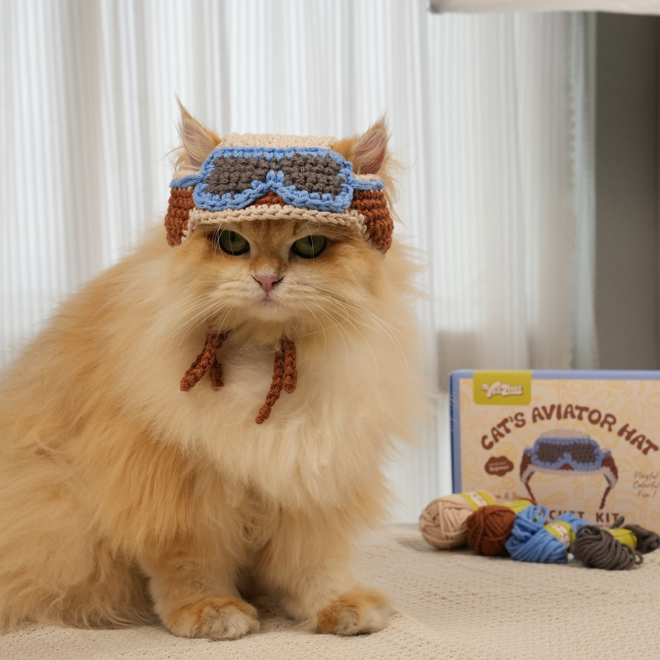 Cat's Aviator Hat Crochet Kit – Yeezhee